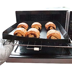 Firsmat Solid PTFE Cooking Basket For Speed Ovens,Quick Oven Basket Tray For Chips Chicken Wings Sub Roll Bread Heating Non Stick PTFE BBQ Tray