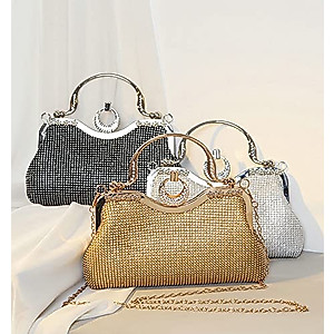 Women's Evening Clutch Purse Retro Crystal Tote Bag Wedding Party Glitter Purse Evening Handbags