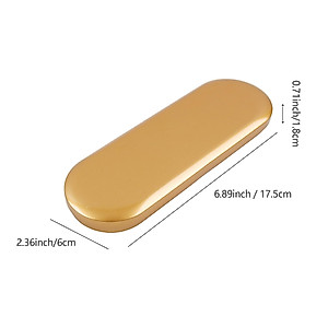 Vagocom 2pcs Metal Hinged Storage Boxes,6.89x2.36x0.71inch / 17.5x6x1.8cm Portable Empty Containers Case with Lid for Bandaid,Seed,Match,Crafts,Sewing,Home,Travel(Gold)