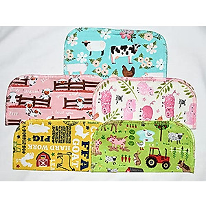 1 Ply Printed Flannel 8x8 Inches Little Wipes Set of 5 Farm Life