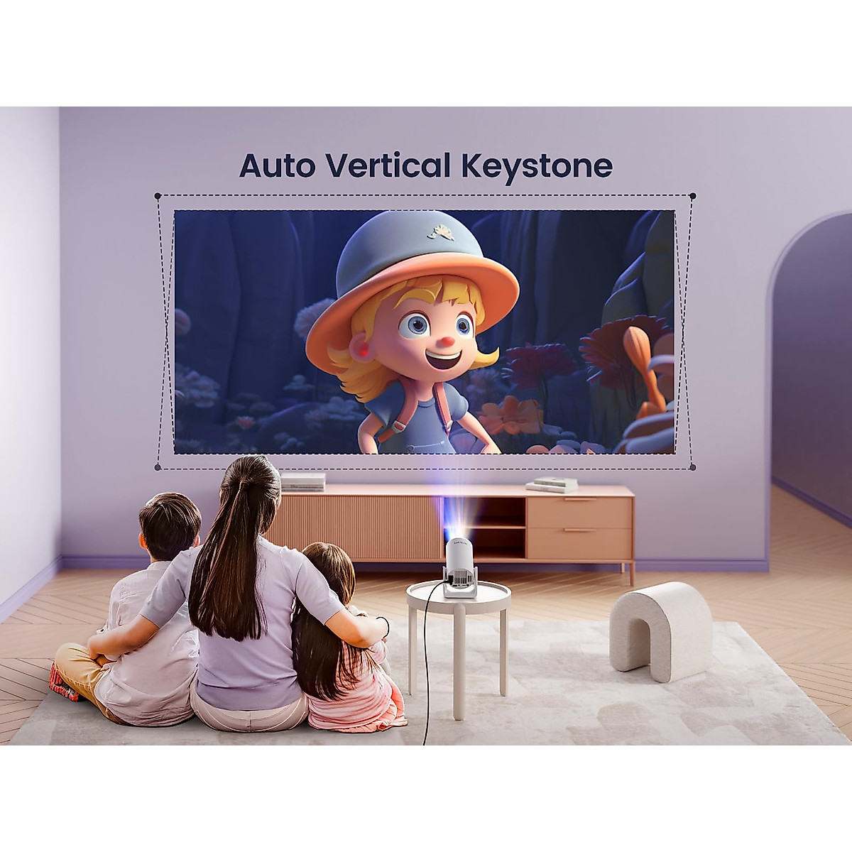 [Short Throw/Adjustable Stand]Mini projector with WiFi and Bluetooth, 2025 Upgrade Outdoor Portable Movie Projector 1080P, Auto Keystone, Home Projector for Phone/TV Stick/Laptop, WiMiUS S27 (White)