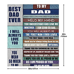 Oreslen Fathers Day Blanket Gift,Gifts for Dad, Dad Birthday Gift, to My Dad Blanket, Dad Birthday Gift from Daughter, Best Dad Gift Ideas Throw Blanket 60"x50"