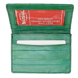 Marshal Eel Skin Soft Leather Business Card Credit Card Holder with Id Window