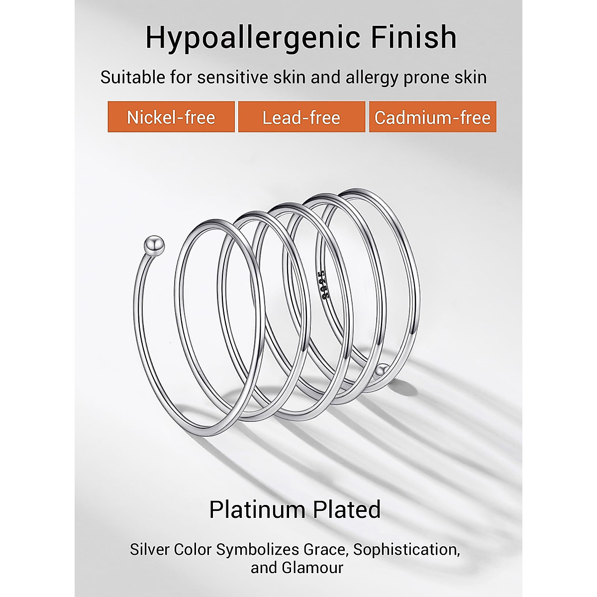 PROSILVER 925 Sterling Silver Ring Full Finger Ring Stacking Italian Silver Adjustable Opening Ring for Women