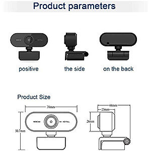 QEBIDUM Computer Camera PC Webcam Full HD 1080p 360 Degrees Wide Angle 30fps Video USB Web Cam with Microphone for Mac Laptop Desktop Conferencing Chatting and Live Streaming