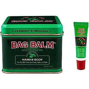 Bag Balm Bundle Animal Tin 8 Oz and On-The-go Tube 0.25 Oz
