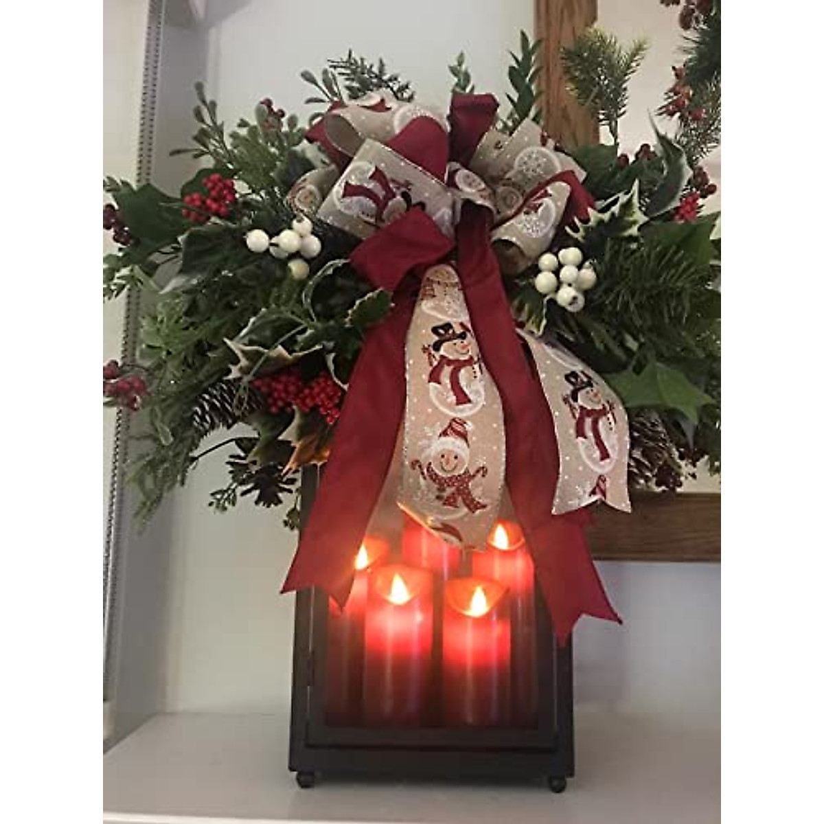 Kitch Aroma Red flameless Candles, Red Candles Battery Operated LED Pillar Candles with Moving Flame Wick with Remote Timer,Pack of 9