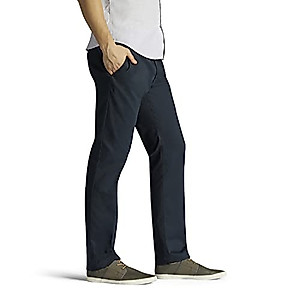 Lee Men's Extreme Motion Flat Front Slim Straight Pant Navy 30W x 32L