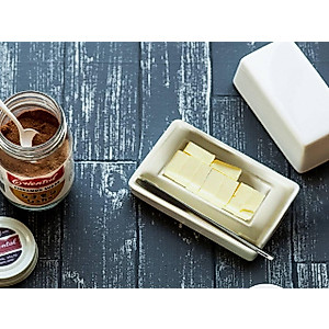ZERO JAPAN BYK-12 WH Butter Dish with Knife, White, Approx. 5.7 x 3.5 x 2.4 inches (145 x 90 x 60 mm)