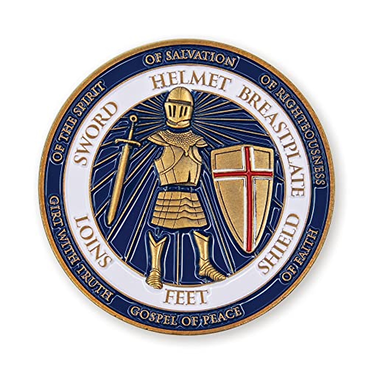 Defend The Faith Armor of God Coin, Religious Challenge Coins for Bible Study & Collectors, Shining Knight in Gods Armour, Motivational Commemorative Coin, Inspirational Scripture Token Gift