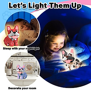 FUNZBO Paint Your Own Dog French Bulldog Lamp Kit - Arts and Crafts Supplies Puppy Painting Kits for Kids Teens Adults, DIY Night Light Toys for Toddlers Girls Boys Birthday Easter Holiday Gifts