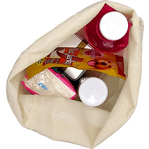 DR 100 Percent Cotton Muslin Drawstring Bags 12-Pack for Clothes Storage Pantry - Unbleached (10 x 15, Beige)