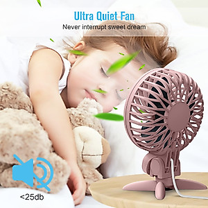 BESKAR Personal USB Desk Fan, CVT Variable Speeds Small Cooling Fan, Strong Wind, Quiet Operation, Adjustable Tilt, Mini Portable Fan for Desktop Office Bed Travel - USB Cord Plug in Powered