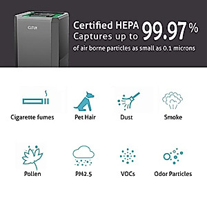 Home Air Purifier for Bedroom Baby Room Living Room Kitchen and Office, Quiet Air Cleaner with H13 True HEPA Filter, Removes Smoke Pet Dander Pollen Dust Odors, 100% Ozone Free