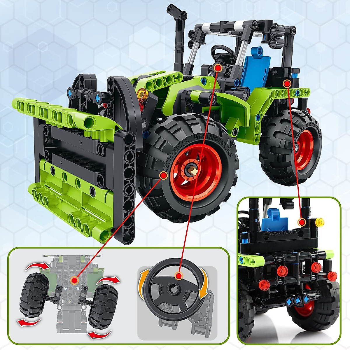 DDAI STEM Building Blocks Toys Gifts for Age 6, 7, 8, 9, 10, 11, 12 Boys and Girls, DIY Building Bricks, Ideal gift for birthday, STEM Engineering Construction RC Toy, 2 in 1 Model