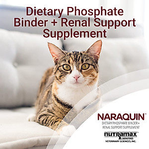 Nutramax Laboratories NARAQUIN™ Dietary Phosphate Binder + Renal Support Supplement for Cats & Dogs, 60 Count