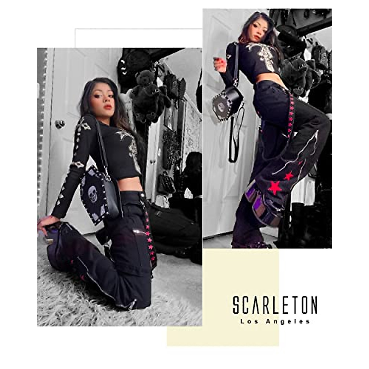 Scarleton Backpack Purse for Women, Coffin Skull Backpack, Gothic Shoulder Bag, Sling Bags for Women Crossbody Bag, H209201A - Black