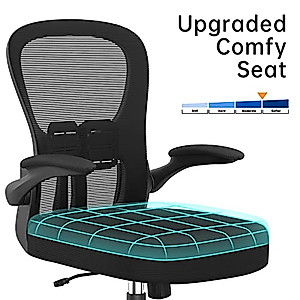 YONISEE Desk Chair - Ergonomic Office Chair Swivel Computer Chair with Flip-up Armrest, Adjustable Lumbar Support, Height Tilting Adjustment, Home Office Desk Chairs Mesh Task Rocking Executive Chair