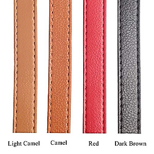 BEAULEGAN Purse Strap Replacement - Full Grain Microfiber Leather - 59 Inch Long Adjustable for Crossbody Shoulder Bag - 0.7 Inch Wide, Dark Brown/Gold
