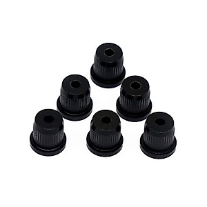 Metallor Guitar String Mounting Ferrules Through Body Mounts String Caps for Tele Telecaster Style Electric Guitar Parts Replacement Set of 6Pcs. (Black)