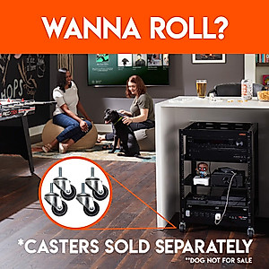 ECHOGEAR 20U Open Frame Rack for Servers & AV Gear - Wall Mountable Design Includes 2X Vented Shelves, 25x Rack Mounting Screws, 4X Leveling Feet, 4X Shelf Stops, & 2X Securement Straps