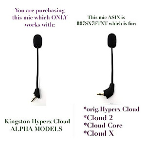 TNE Replacement Cloud Alpha Game Mic 3.5mm Microphone Boom only for Kingston HyperX Cloud Alpha/Cloud Alpha S Pro PS4 Xbox One Nintendo Switch Computer PC Gaming Headsets