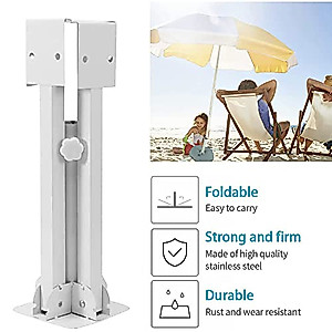 MILIMOLI Beach Umbrella Stand Foldable Adjustable Portable Sunshade Umbrella Base Holder Outdoor with Water Weight Bag (3-Piece Set Beach Umbrella Stand)