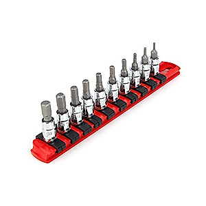 TEKTON 1/4 Inch Drive Hex Bit Socket Set, 10-Piece (2-8 mm) | SHB90102