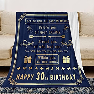 Happy 1992 30th Birthday Gifts Blanket for Women,30th Birthday Gifts for Women 60"x50",30th Birthday Gift Idea for Wife Sister Friends,30th Birthday Decorations Throw Blanket,Unique 30th Birthday Gift