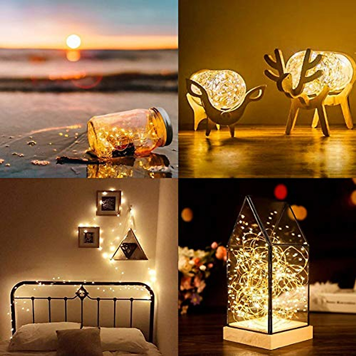 Koxly 6 Pack 20ft 60 Led Fairy Lights with Remote Timer Waterproof Christmas Decor Battery Operated Twinkle Firefly Lights for Bedroom, Garden, Easter, Party, Christmas Indoor and Outdoor Decorations