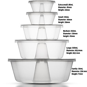 GTR SOURCE Oven Safe Large Plastic Bain-Marie baking containers - Pudding/Flan - Not Reusable - 500mL/ 16oz (Pack of 6)., Clear, pudim04