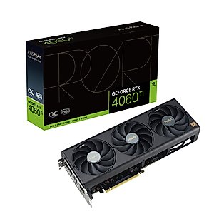 ASUS NVIDIA ProArt GeForce RTX 4060 Ti OC Edition Video Card 16GB GDDR6 / PROART-RTX4060TI-O16G