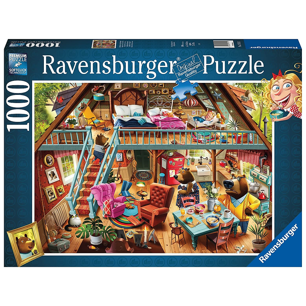 Ravensburger Goldilocks Gets Caught! 1000 Piece Jigsaw Puzzle for Adults | Unique Softclick Technology | Vibrant, Glare-Free Finish | Durable Quality | FSC Certified
