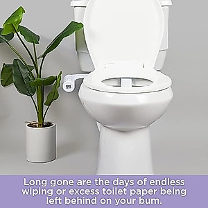 Pure for Men Bidet Toilet Seat Attachment for Home | Dual Self-Cleaning Nozzle (Frontal & Rear Back), Non-Electric Sprayer, Adjustable Water Pressure & Easy to Use | Sleek & Minimalist Design (White)