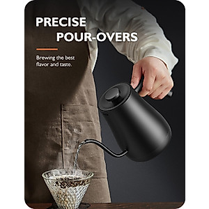 Gooseneck Electric Kettle Temperature Control Large LCD Screen Quick Boiling Pour Over Kettle for Coffee & Tea Anti-dry Protection, Stainless Steel Inner Water Boiler, 4H Warm Function