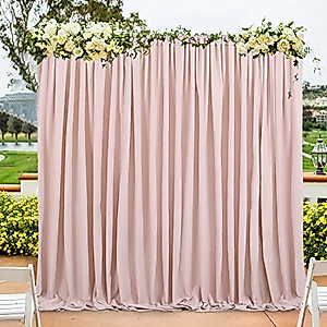 MoKoHouse 10ft x 8ft Pink Backdrop for Parties Pink Backdrop Drape for Birthday Valentines 2 Panels 5ft x 8ft