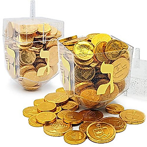 Jumbo Hanukkah Fillable Dreidel, Stands Straight on Table, Can Be Filled with Hanukkah Gelt Or Hanukkah Chocolate (Single)