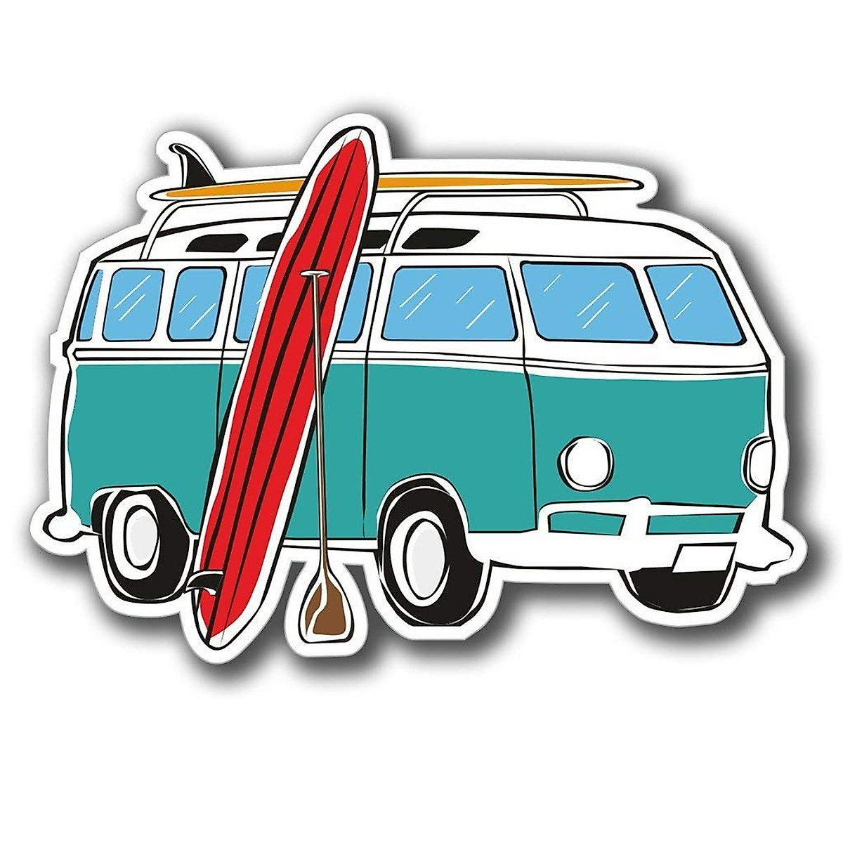 Camper Van Surf Surfer Sticker for Scrapbooking, Calendars, Arts, Kids DIY Crafts, Album, Bullet Journals 50 Pack