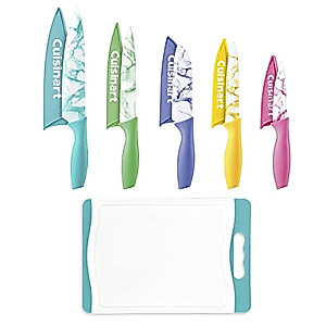 Cuisinart C55CB-11PM Advantage Cutlery 11-Piece Marble Knife Cutting Board and Knive Set, Multi-Color