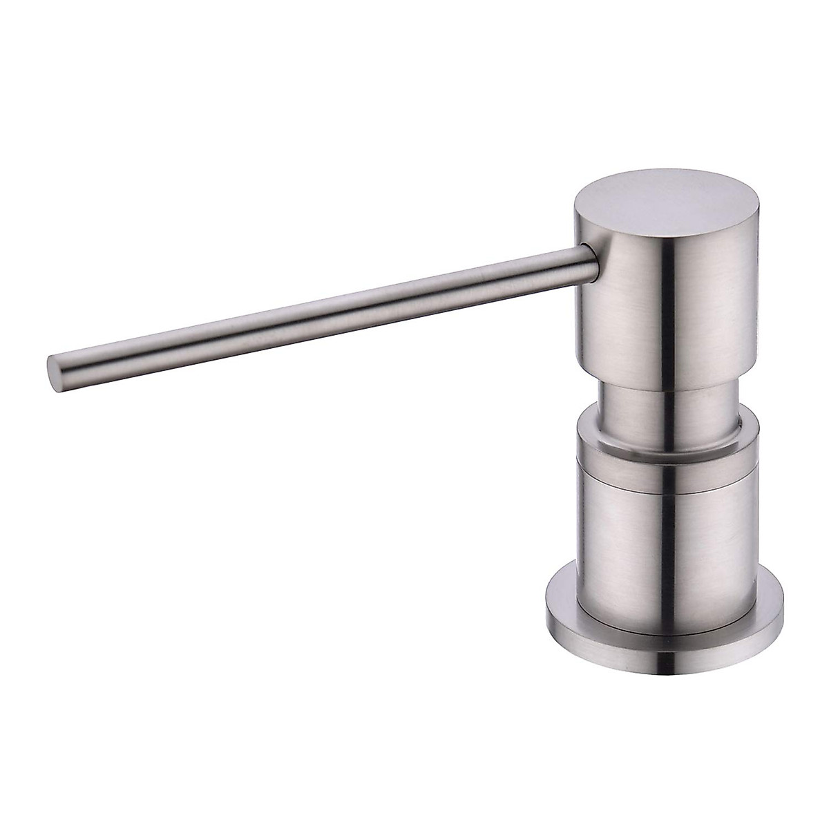 EKRTE Sink Soap Dispensers,Brass Commercial Kitchen Soap Dispenser Liquid Lotion Dish Dispenser Built in Soap Dispenser Brushed Nickel Bathroom Soap Dispensers Pump, Refill from The Top