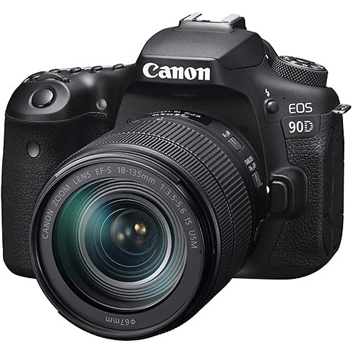 Canon EOS Rebel 90D DSLR Camera with 18-135mm+Commander Starter Kit+Lens Filters+Backpack+LED Light+Software+Shot-Gun Microphone+2x64Memory Cards+Tripod (33PC) (Renewed)
