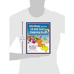 USA Maps and the 50 USA States Coloring Book: Includes Maps of Canada and North America