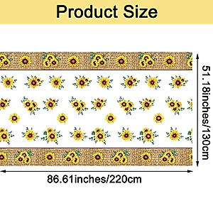 UOMNICUE Sunflower Party Tablecloth,2 PCS Plastic Sunflower Themed Yellow Floral Printed Table Cover Rectangular Table Cloth for Baby Shower Birthday Party Supplies Kitchen Dining Room Decoration