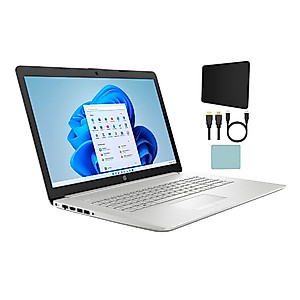 2022 HP Pavilion 17.3’’ HD+ HD+ Anti-Glare Laptop PC, Intel 11th Gen Core i3-1115G4, 8GB DDR4 RAM, 256GB PCIe SSD, HD Webcam, HDMI, Bluetooth, WiFi, Windows 11 Home, Silver + Accessories (Renewed)