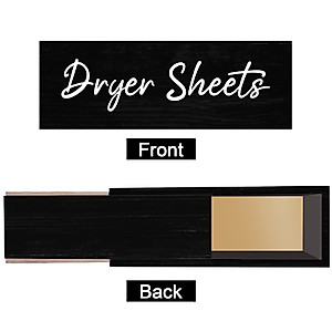 Blulu Dryer Sheet Holder for Laundry Room Wooden Dryer Sheet Container Dryer Sheets Dispenser Box Wooden Container Modern for Organizing Fabric Laundry Pods, 7.87 x 4.72 x 2.75 Inches