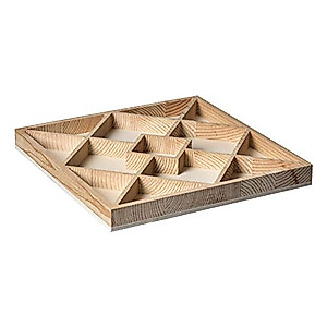 Hammont Square Sectional Wooden Trays - 2 Pack - 10”x10”x1.13” - Eco Friendly Decorative Wooden Tray for Dry Fruits & Candies | Organic Wooden Tray for Gift & Home Décor