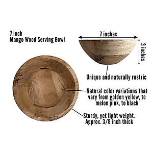 Fairwood Way Wooden Salad Bowl and Four 7 Inch Dinner Salad Bowls