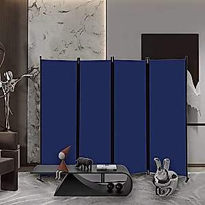 GOJOOASIS Room Dividers Folding Privacy Screens 4 Panel Partition (Blue)