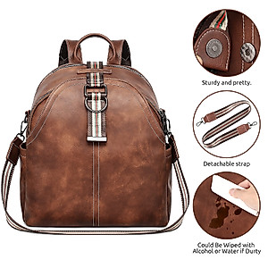 Backpack Purse for Women, Large Shoulder Bags for Work Office Airplane Travel College School Bookbag, Women's Fashion Anti-Theft PU Leather Satchel Handbags with USB Charging Port fits 14 inch Laptop