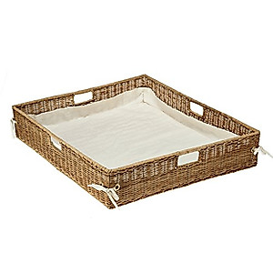 KOUBOO Wicker Under Bed Basket with Liner and Cover